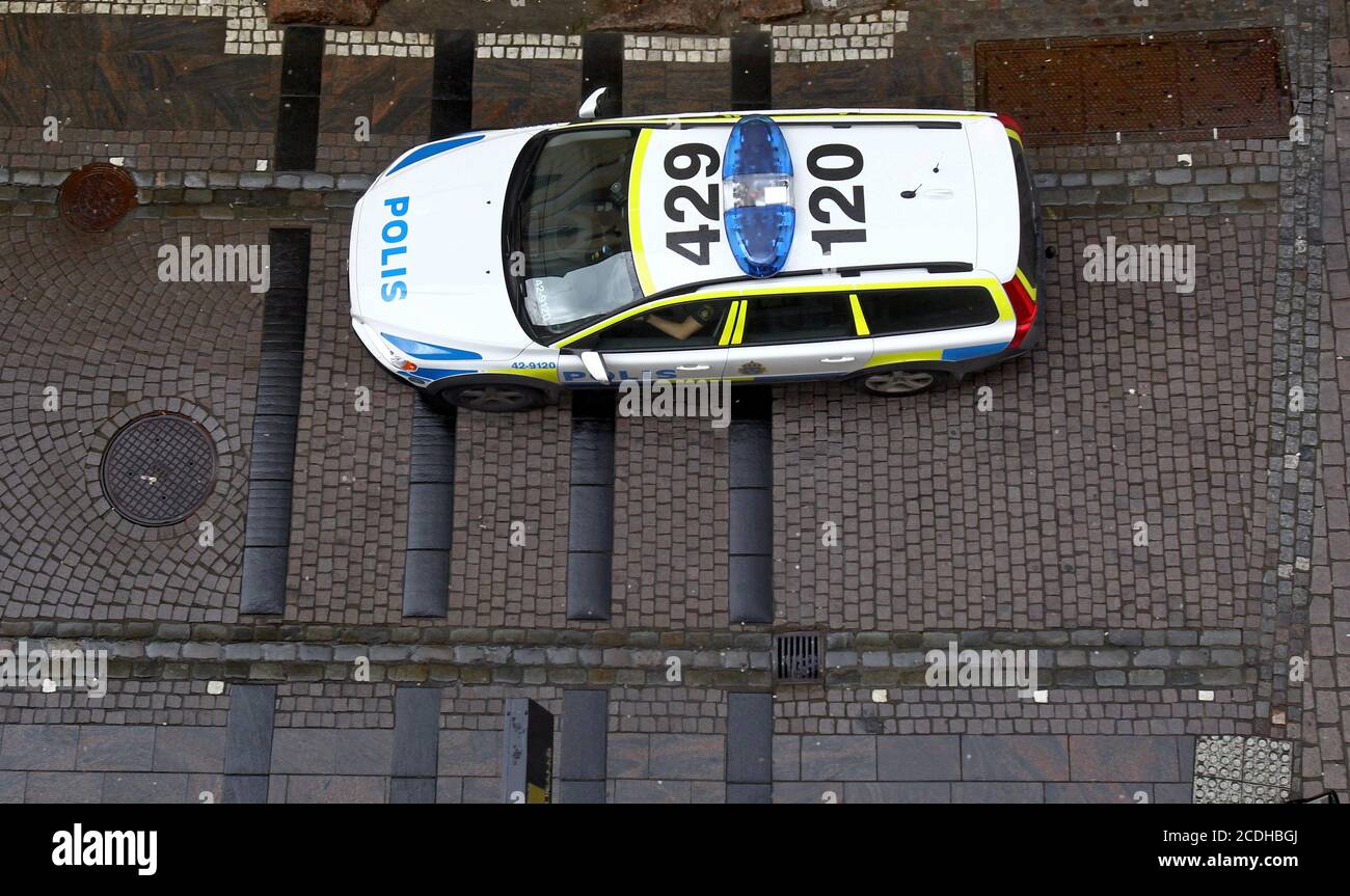 Swedish police car, Volvo, Photo Jeppe Gustafsson Stock Photo - Alamy