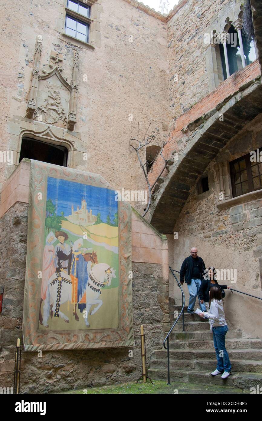 Pubol Gala Dalí Castle House-Museum.The courtyard entrance of the ...
