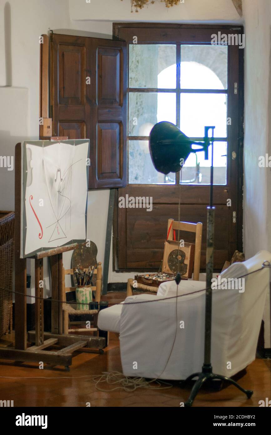 Pubol Gala Dalí Castle House-Museum. Pain and beauty on the easel is ...