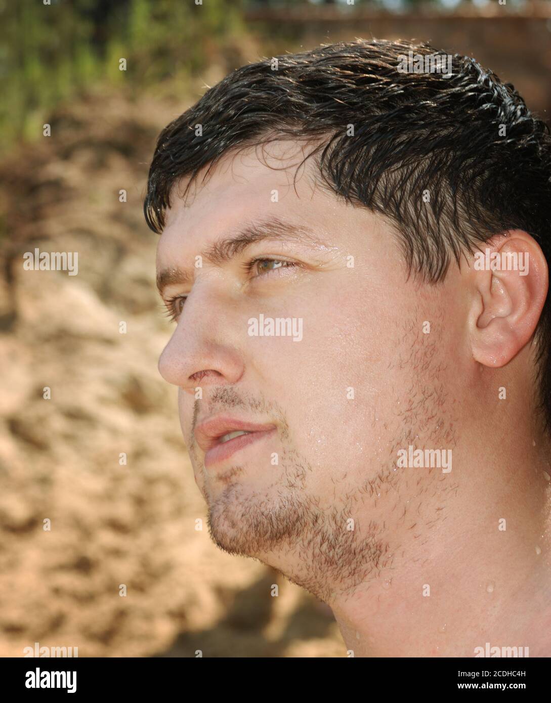The man in drops of water Stock Photo - Alamy