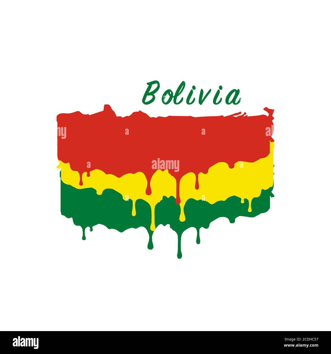 Painted Bolivia flag, Bolivia flag paint drips. Stock vector ...