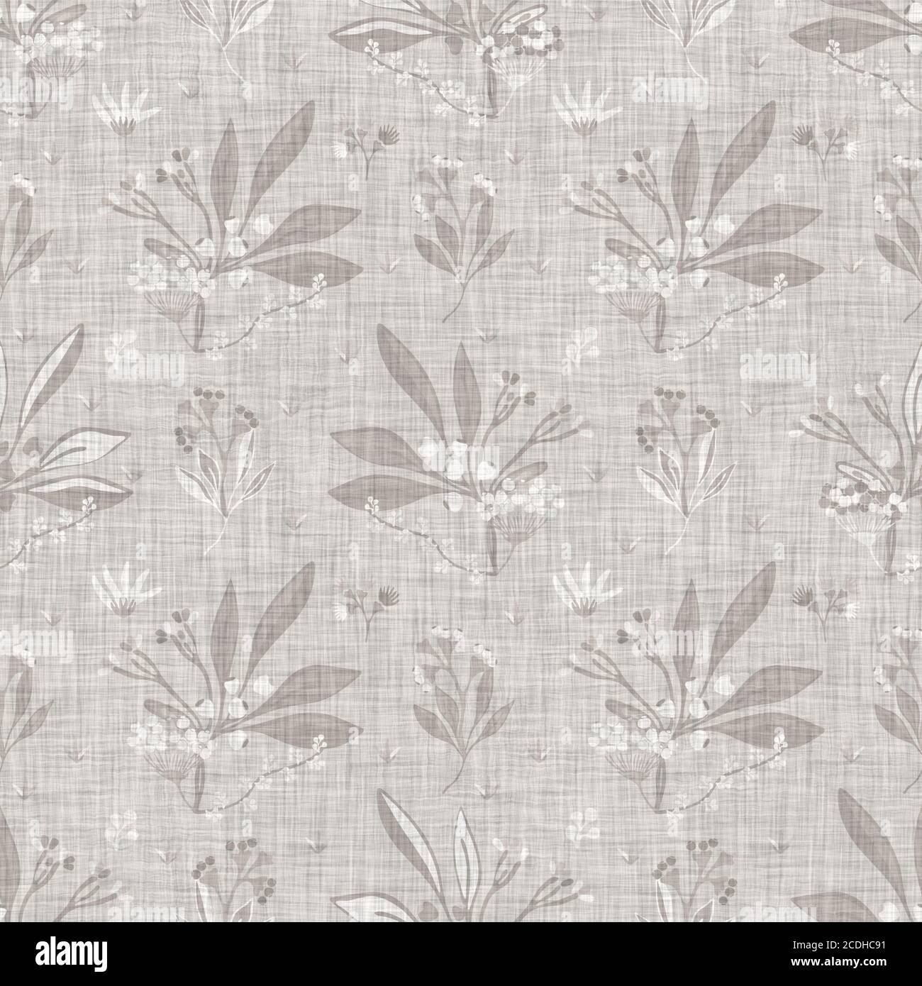 Natural gray french woven linen texture background. Old ecru flax bloom ...