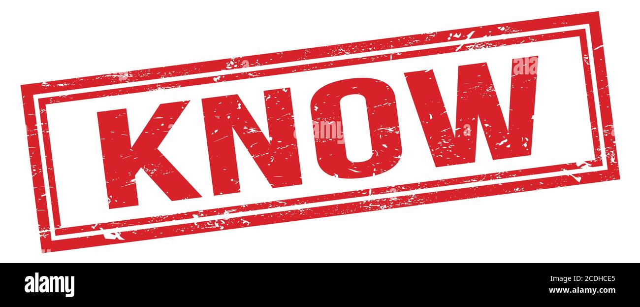 KNOW red grungy rectangle stamp sign Stock Photo - Alamy