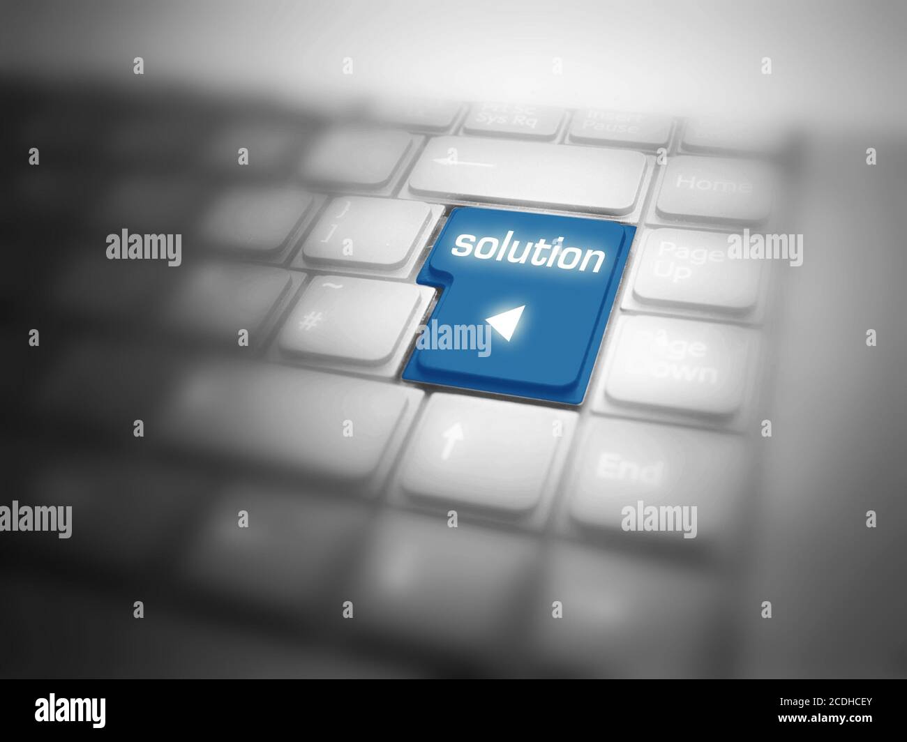 Solution button on keyboard. Conceptual image Stock Photo - Alamy