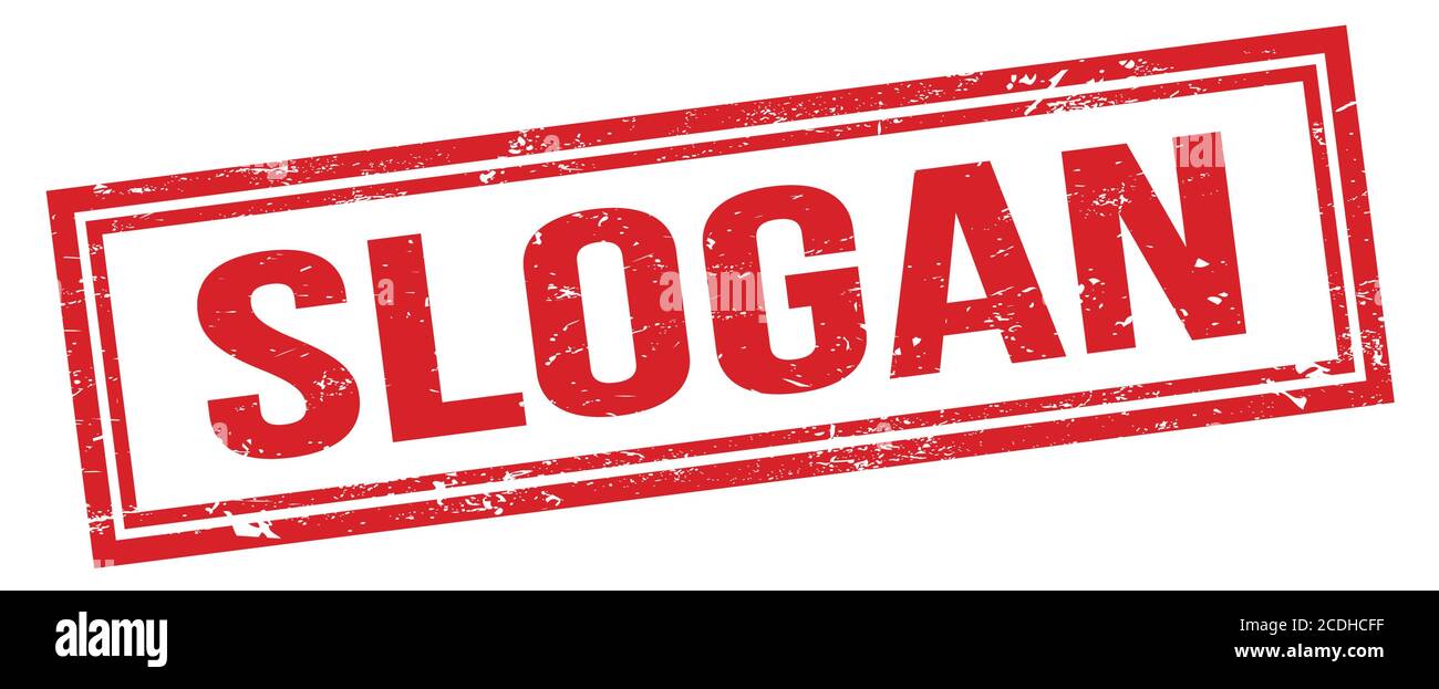 SLOGAN red grungy rectangle stamp sign Stock Photo - Alamy