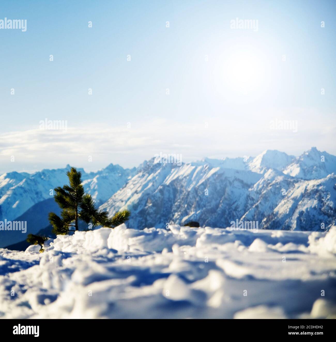 Mountain snowy winter scenery background Stock Photo - Alamy