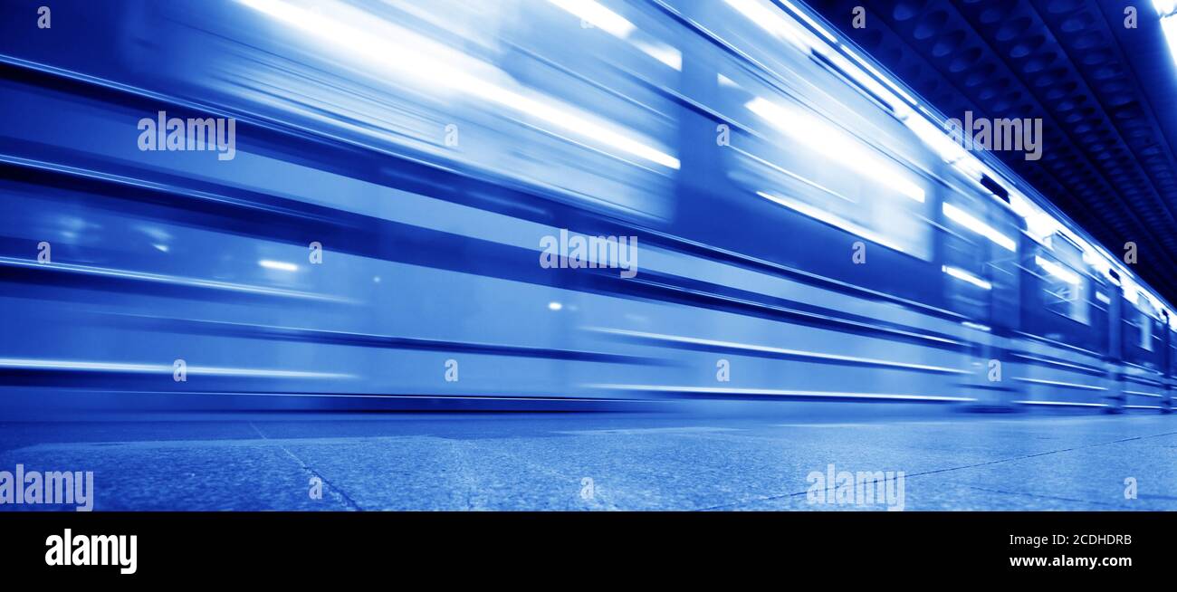 Underground train dynamic motion picture Stock Photo - Alamy