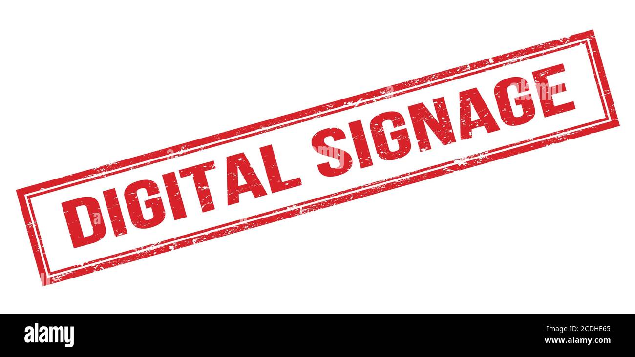 DIGITAL SIGNAGE red grungy rectangle stamp sign Stock Photo - Alamy