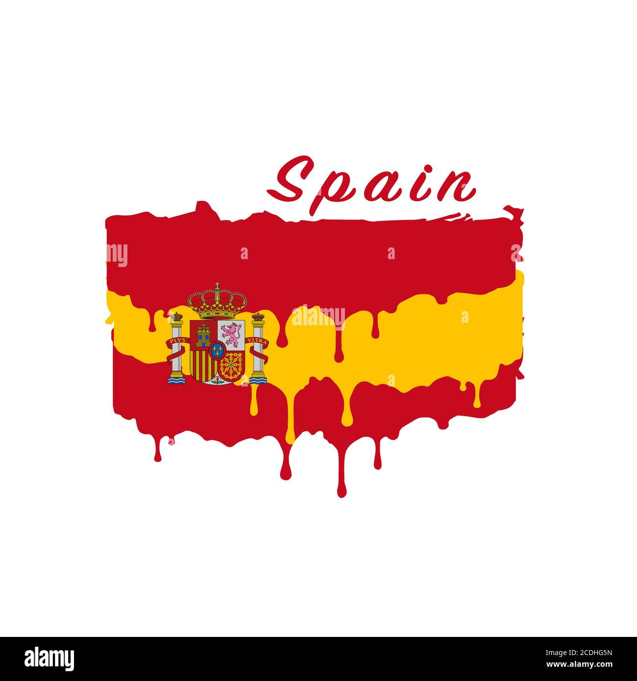 Painted Spain flag, Spain flag paint drips. Stock vector illustration ...
