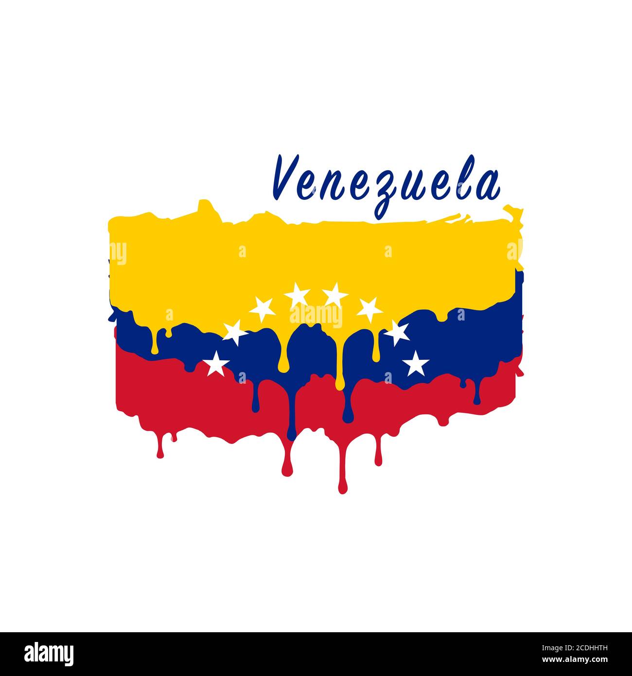 Painted Venezuela flag, Venezuela flag paint drips. Stock vector ...
