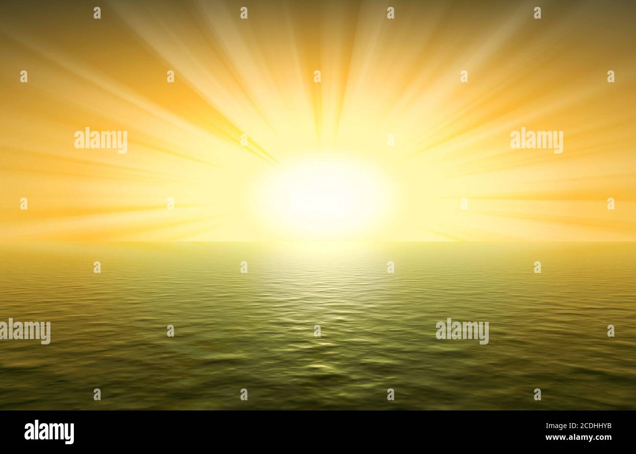 Yellow sunset an ocean Stock Photo - Alamy