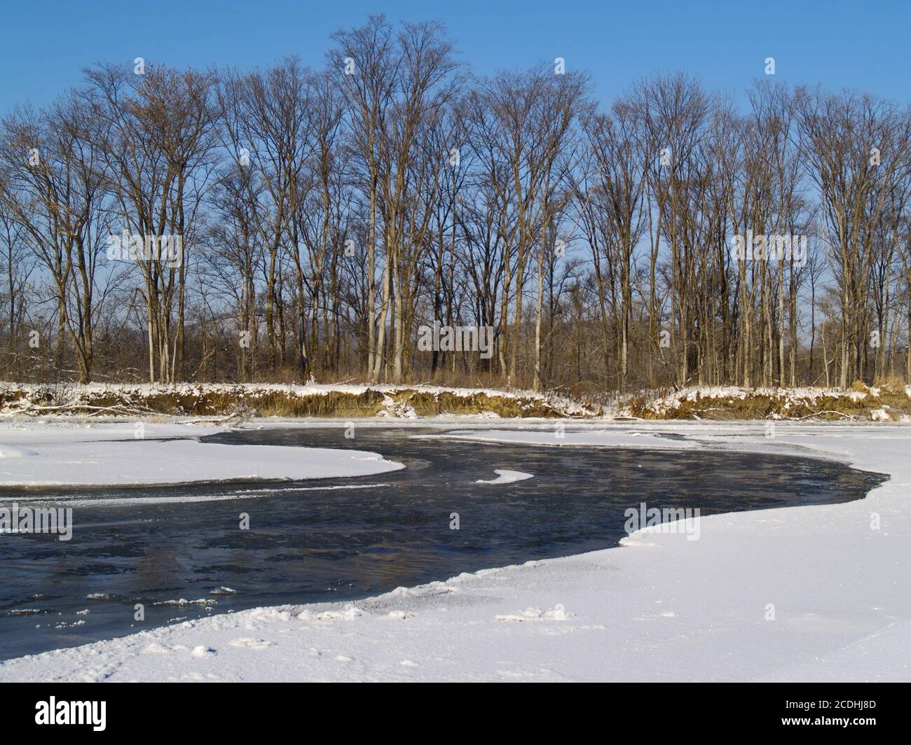 The freezing river Stock Photo - Alamy