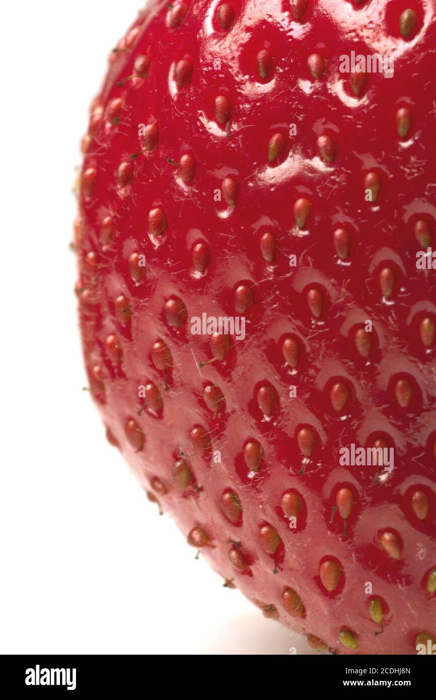 close-up of bright red strawberry with stone on a Stock Photo - Alamy