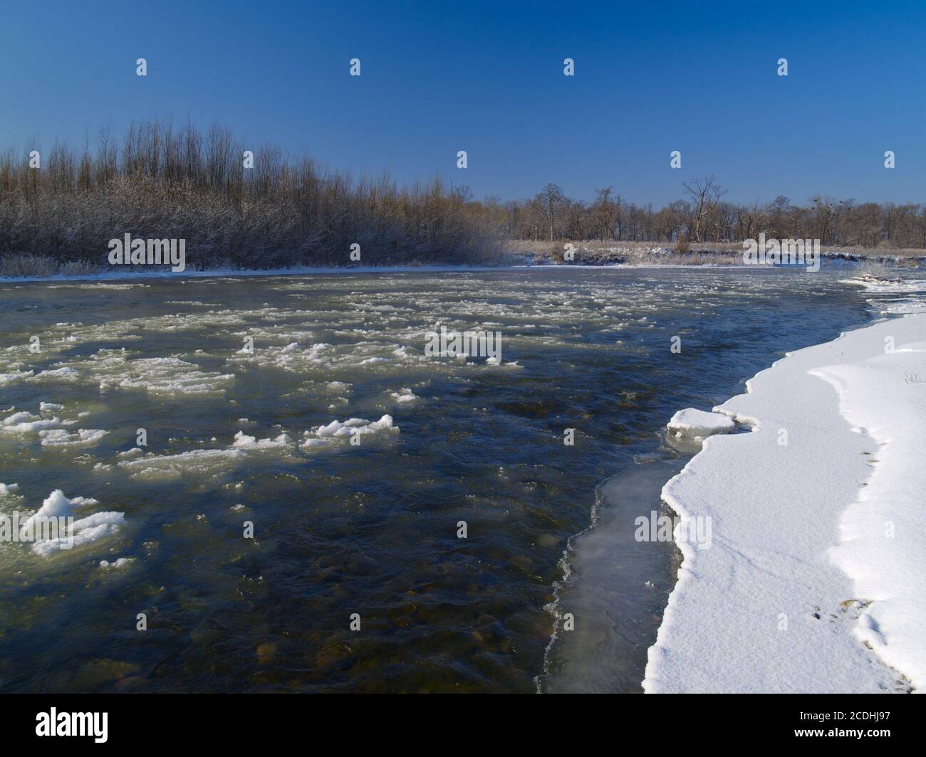 The freezing river Stock Photo - Alamy