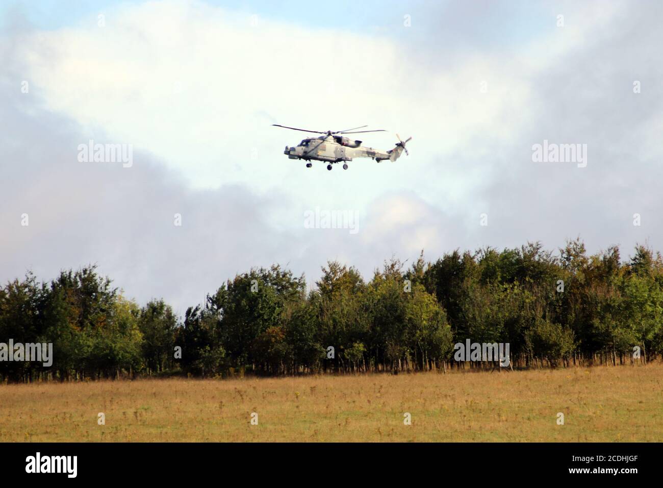 Wildcat Maritime attack helicopter on Sailsbury Plain Stock Photo - Alamy