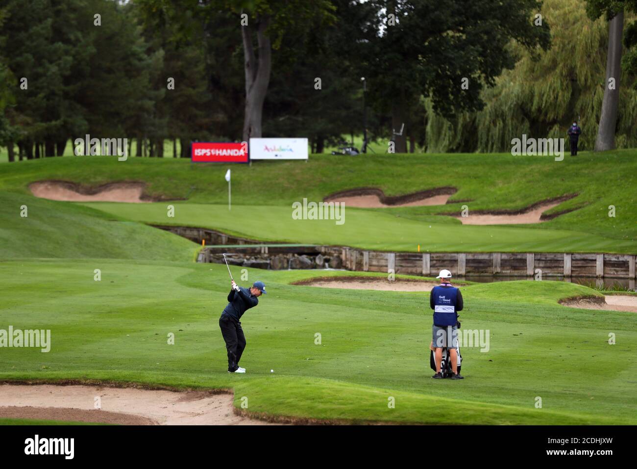 Scotland’s Calum Hill plays from the fairway into the tenth green ...