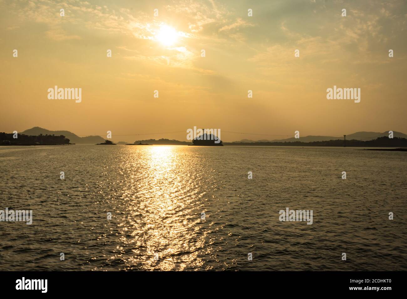 sunset orange sky with river island backdrop at dusk image is taken at ...