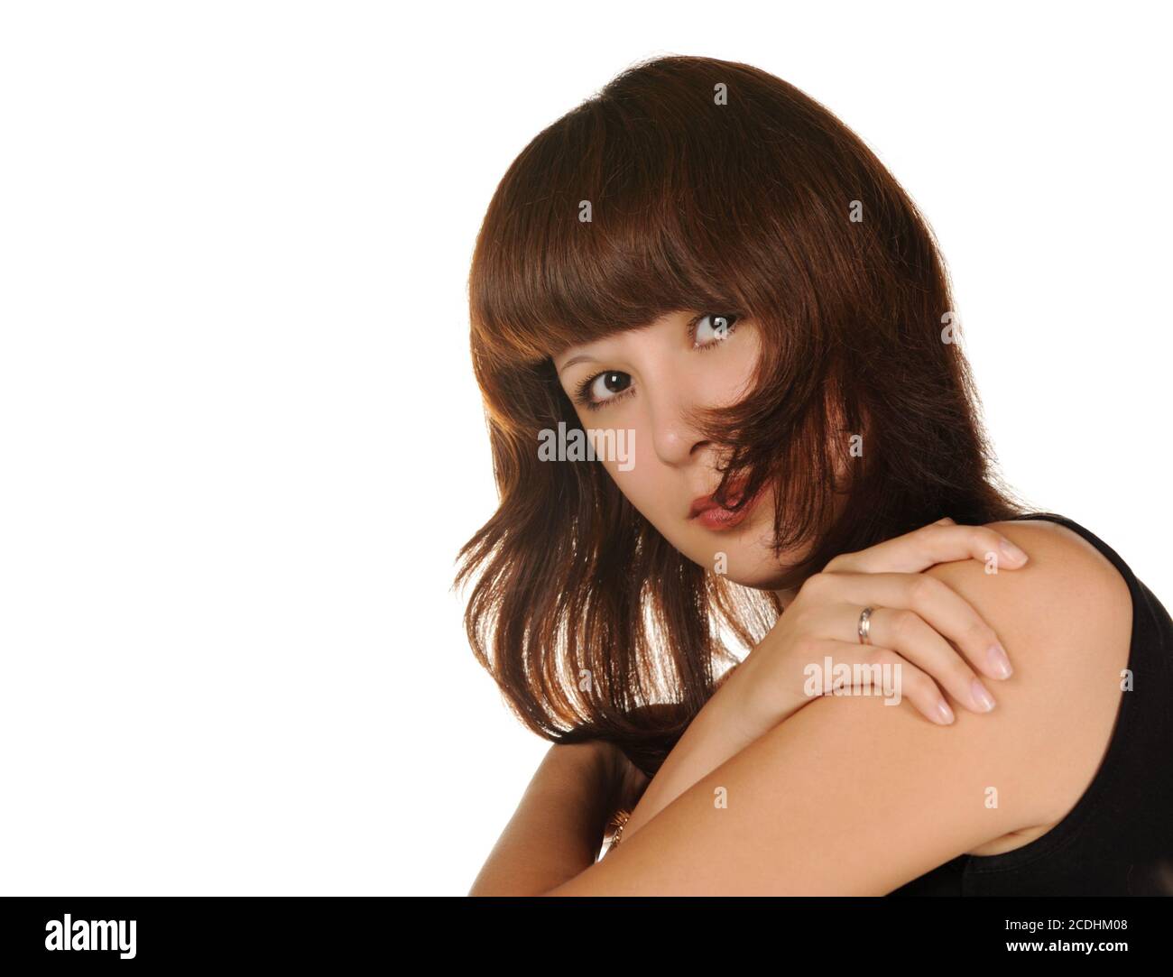 The beautiful girl on a white background Stock Photo - Alamy