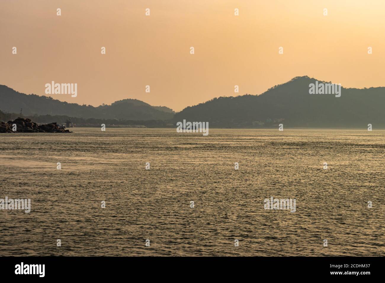 sunset orange sky with river island backdrop at dusk image is taken at ...