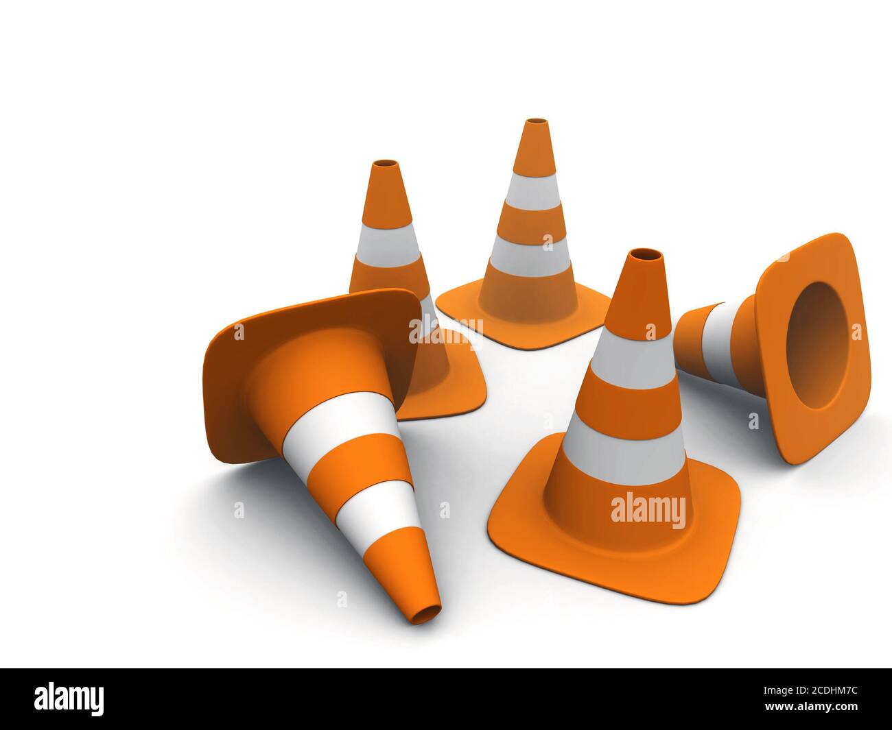 Cone pins of the red-white color used in construct Stock Photo - Alamy