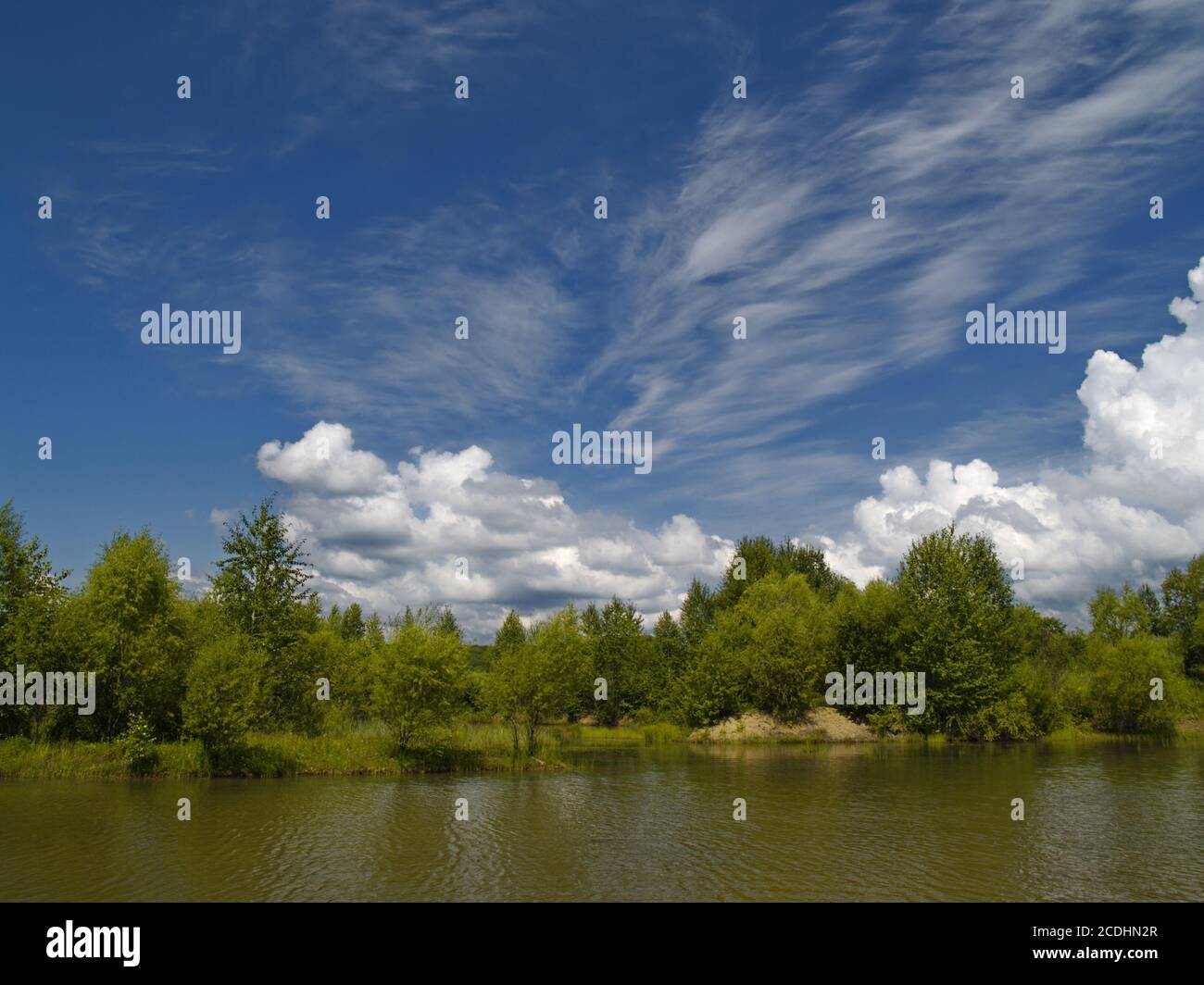 The Year landscape ashore pond Stock Photo - Alamy