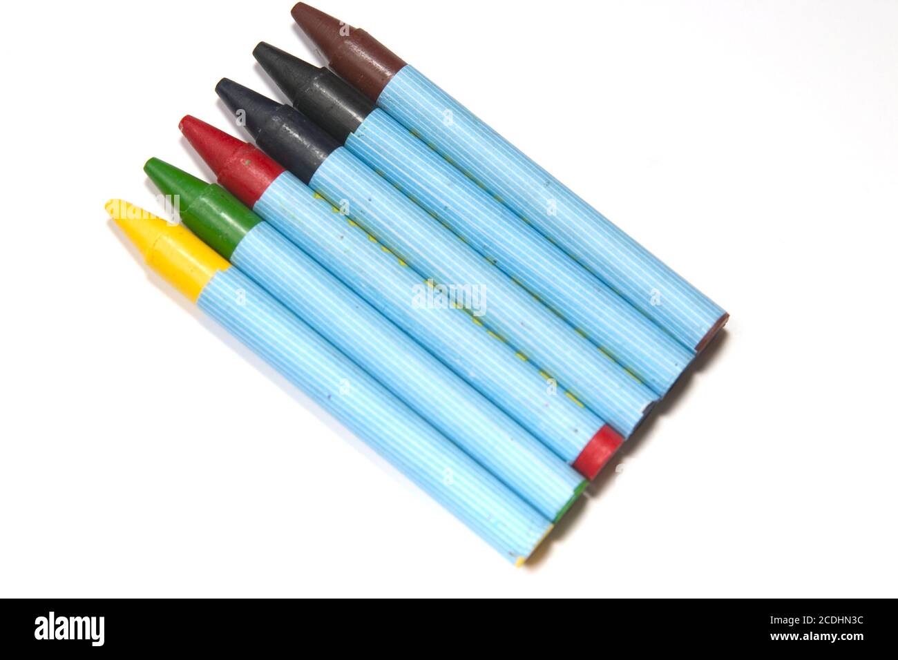 set of crayons on a white background Stock Photo - Alamy