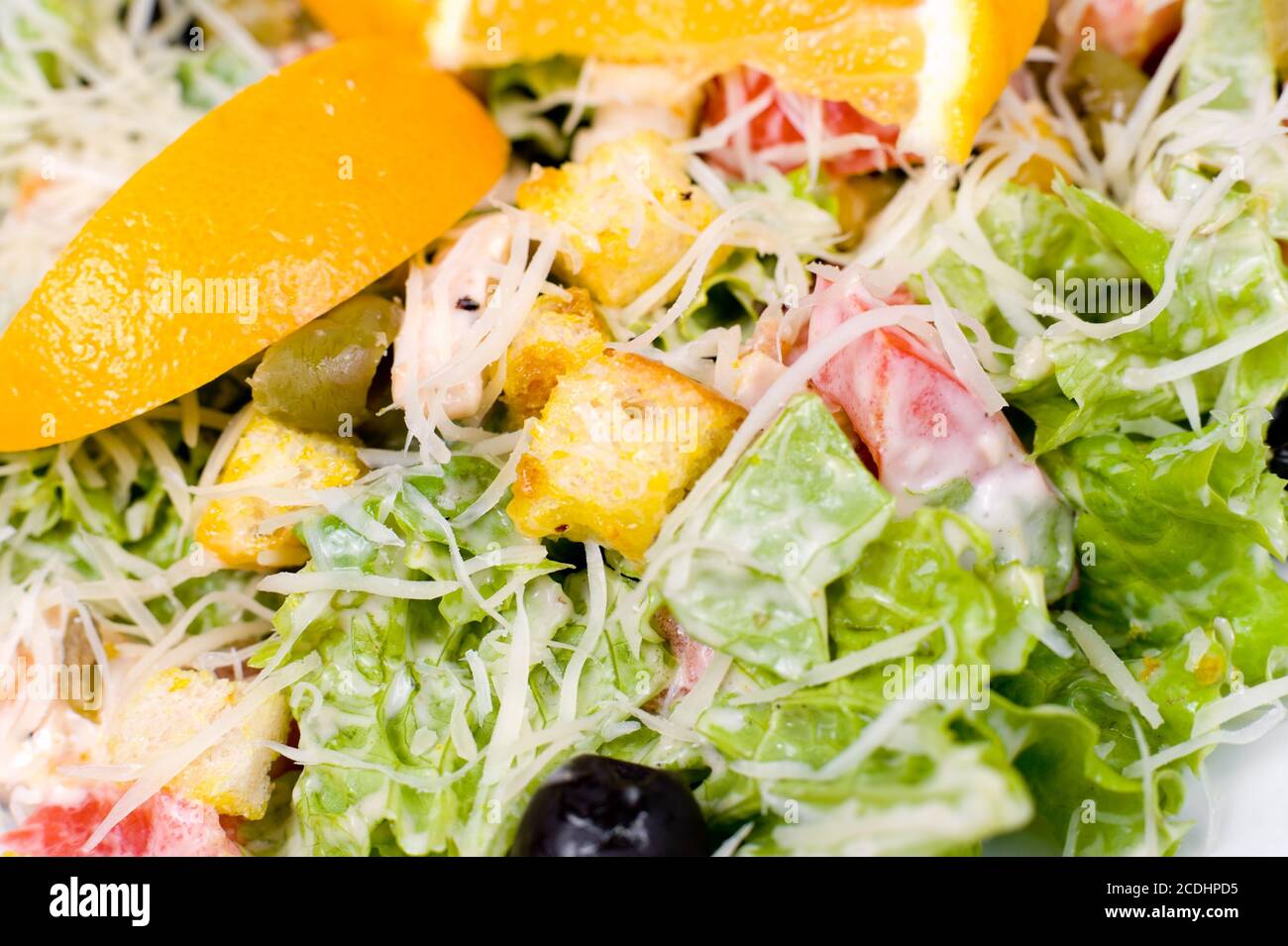 caesar salad, macro Stock Photo - Alamy
