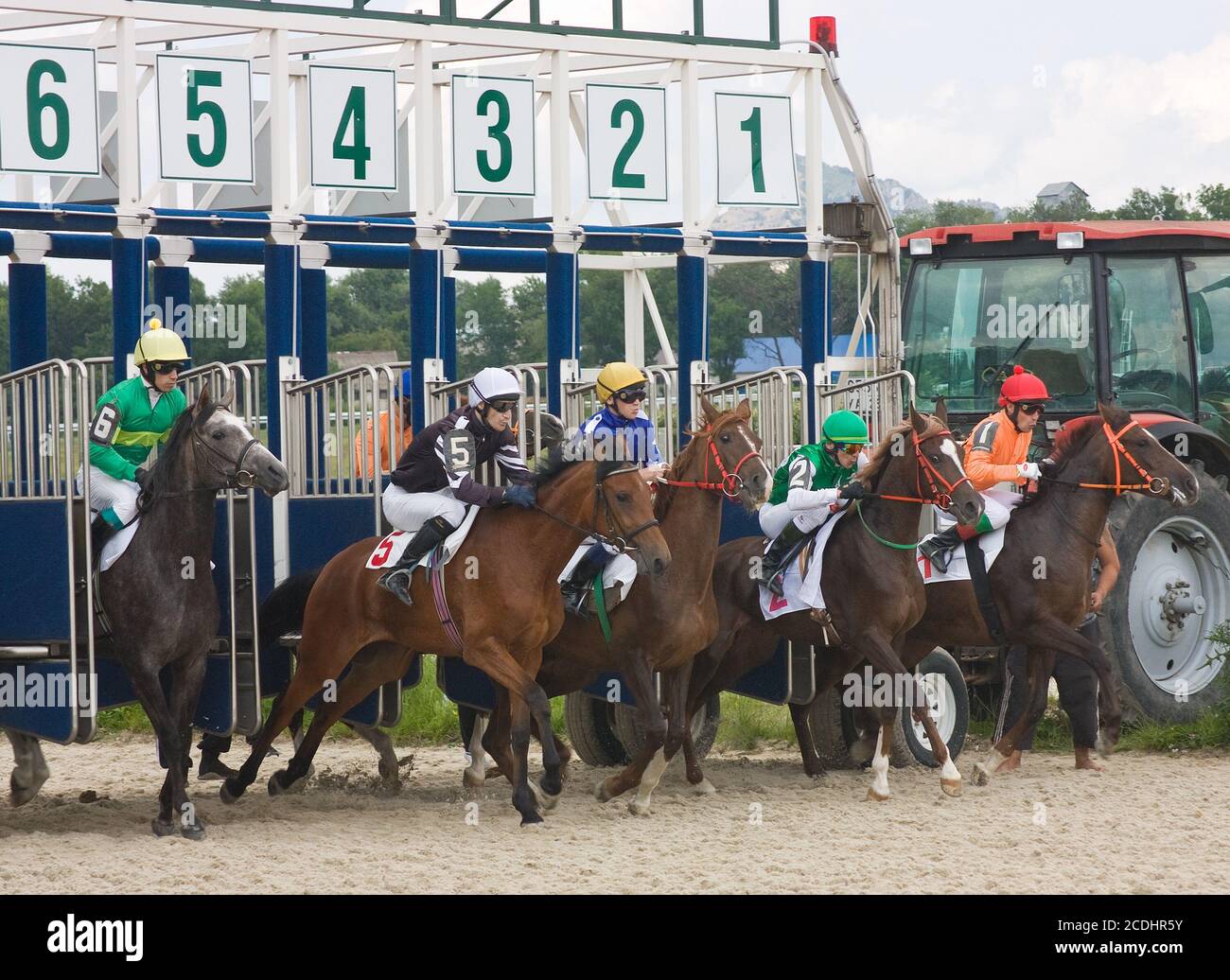 Horse race gate jockey hi-res stock photography and images - Alamy