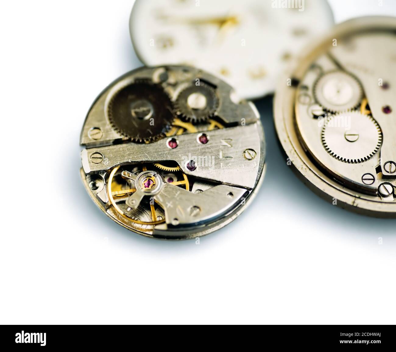 Old metal mechanical clock with gear wheels Stock Photo - Alamy