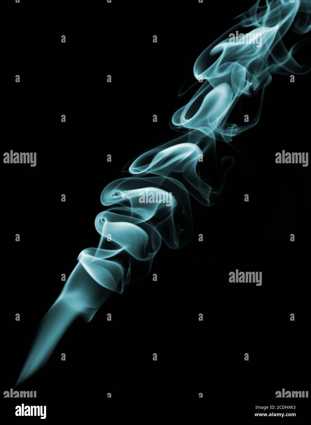 smoke blue color from black background Stock Photo - Alamy