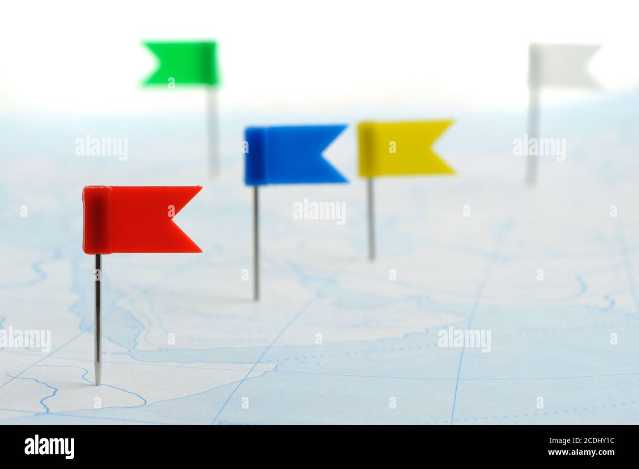 color flag a pin on map Stock Photo - Alamy