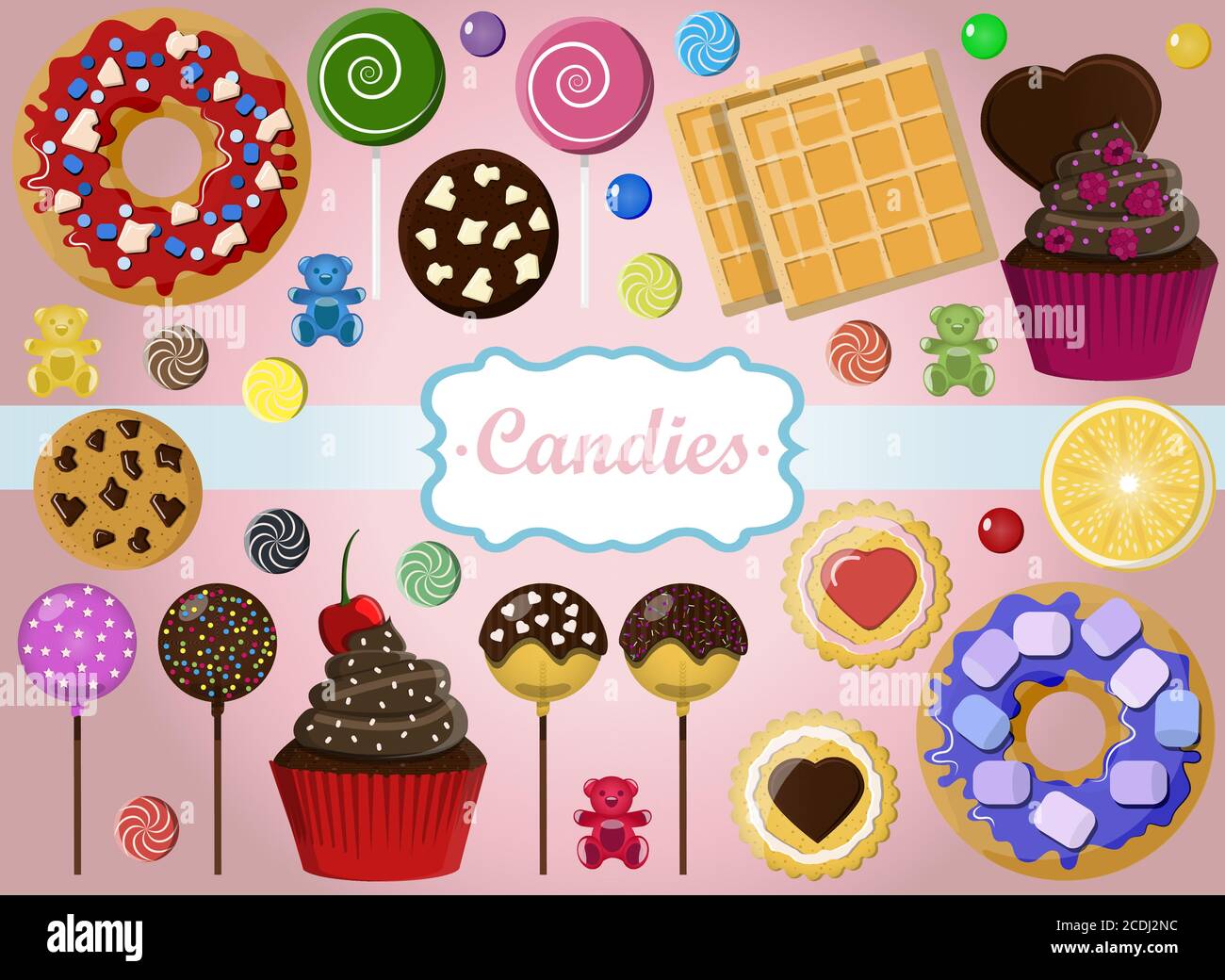 Individual sweets Stock Vector Images - Alamy