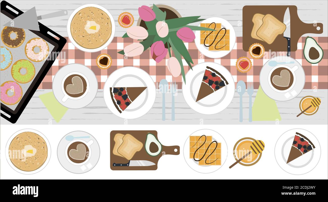 Countertop food top view Stock Vector Images - Alamy