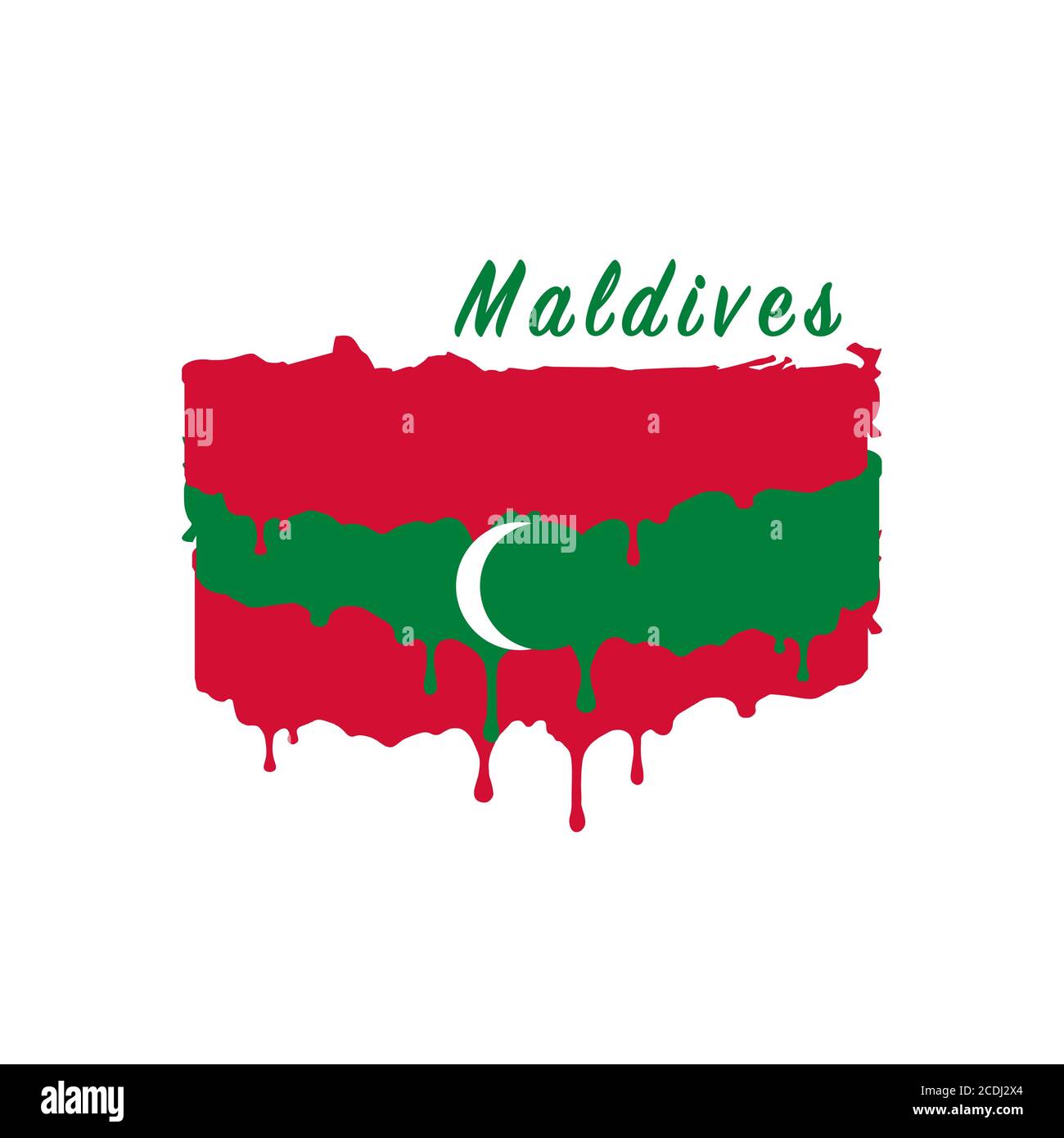 Painted Maldives flag, Maldives flag paint drips. Stock vector ...
