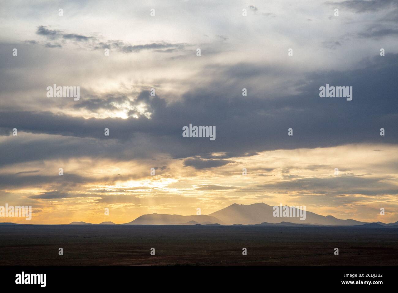 Beautiful sunset in Meteor Crater Stock Photo - Alamy