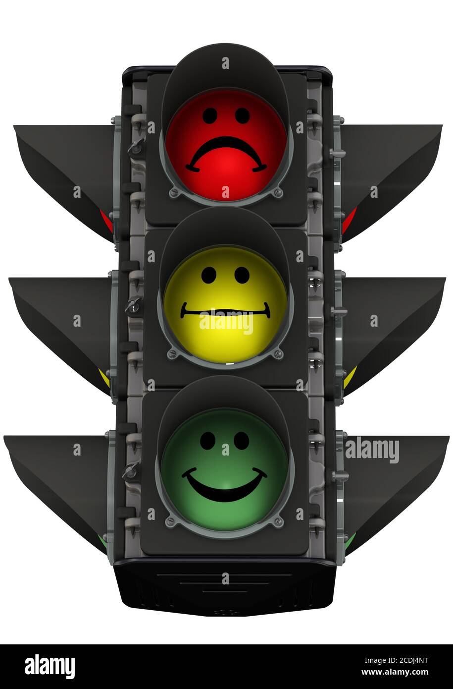 Traffic light of mood. Traffic lights with smiles. Isolated Stock Photo ...