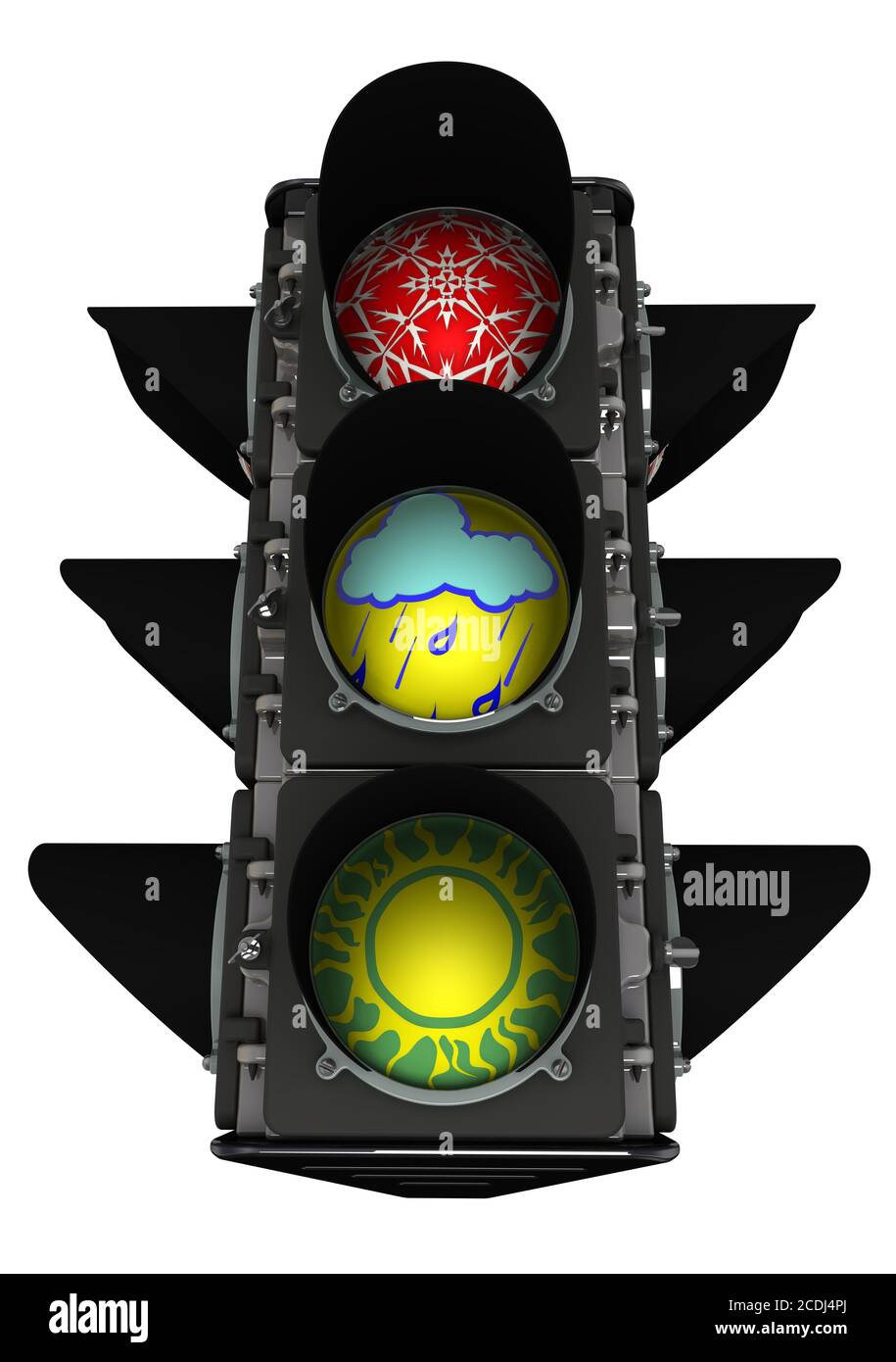 Traffic light of weather. Traffic lights with symbols of weather ...