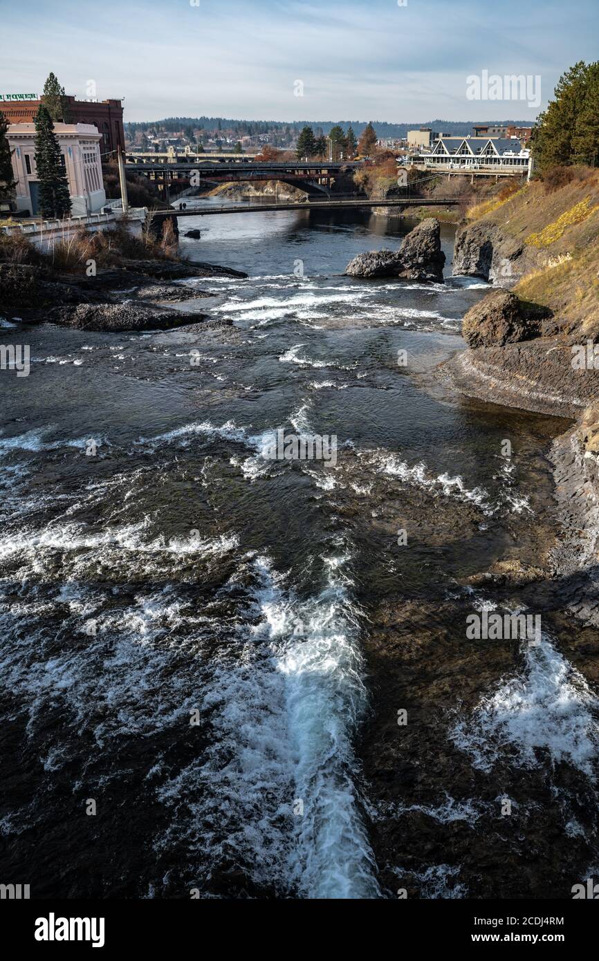 Spokane River in Downtown Spokane, WA Stock Photo - Alamy