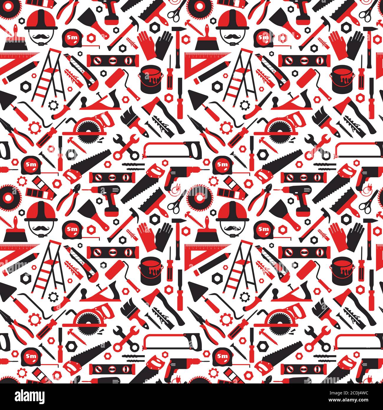 Construction and repair tools seamless pattern wallpaper. Carpentry ...
