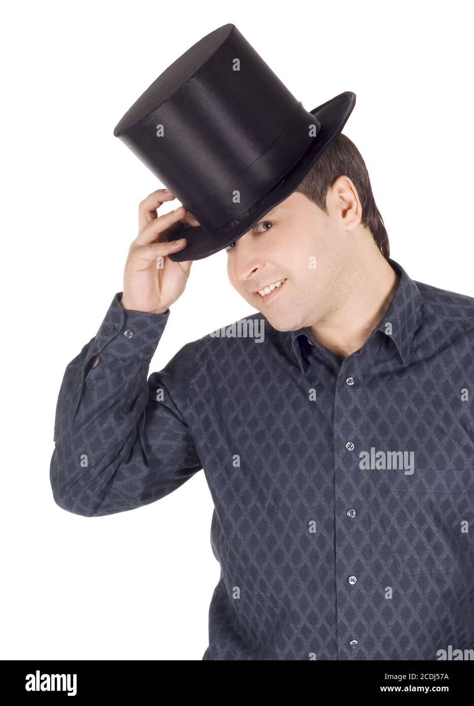 Brightly pictures of cheerful man in top hat (cylinder Stock Photo - Alamy