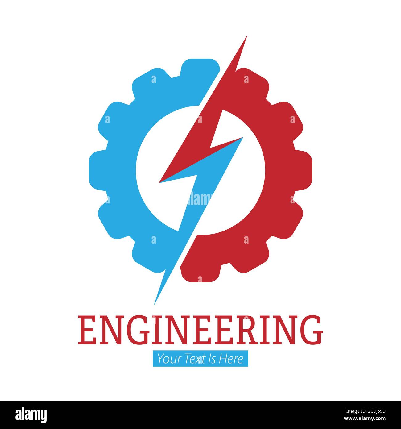Technical logo template. Color vector illustration for logo, sticker or ...