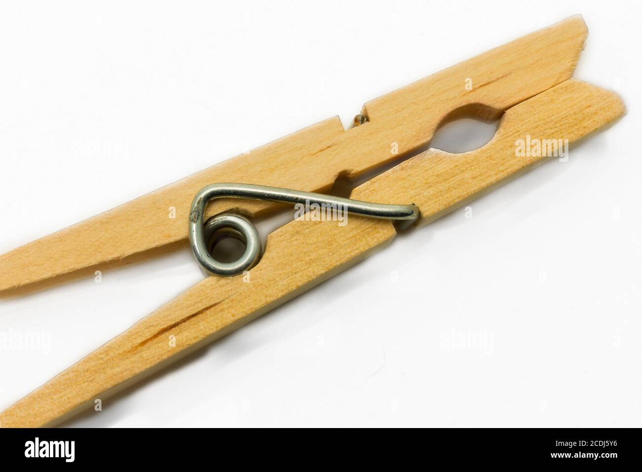 Wood Clothes Pin with Spring Stock Photo - Alamy