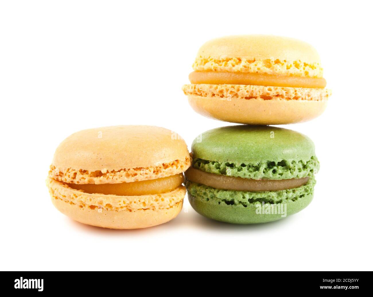 Three french macaroons Stock Photo - Alamy