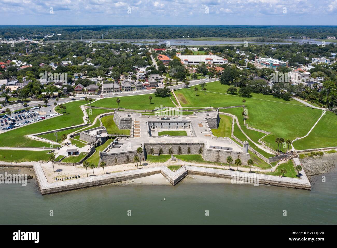 Aerial view of the Castillo de San Marcos, the oldest masonry fort in ...