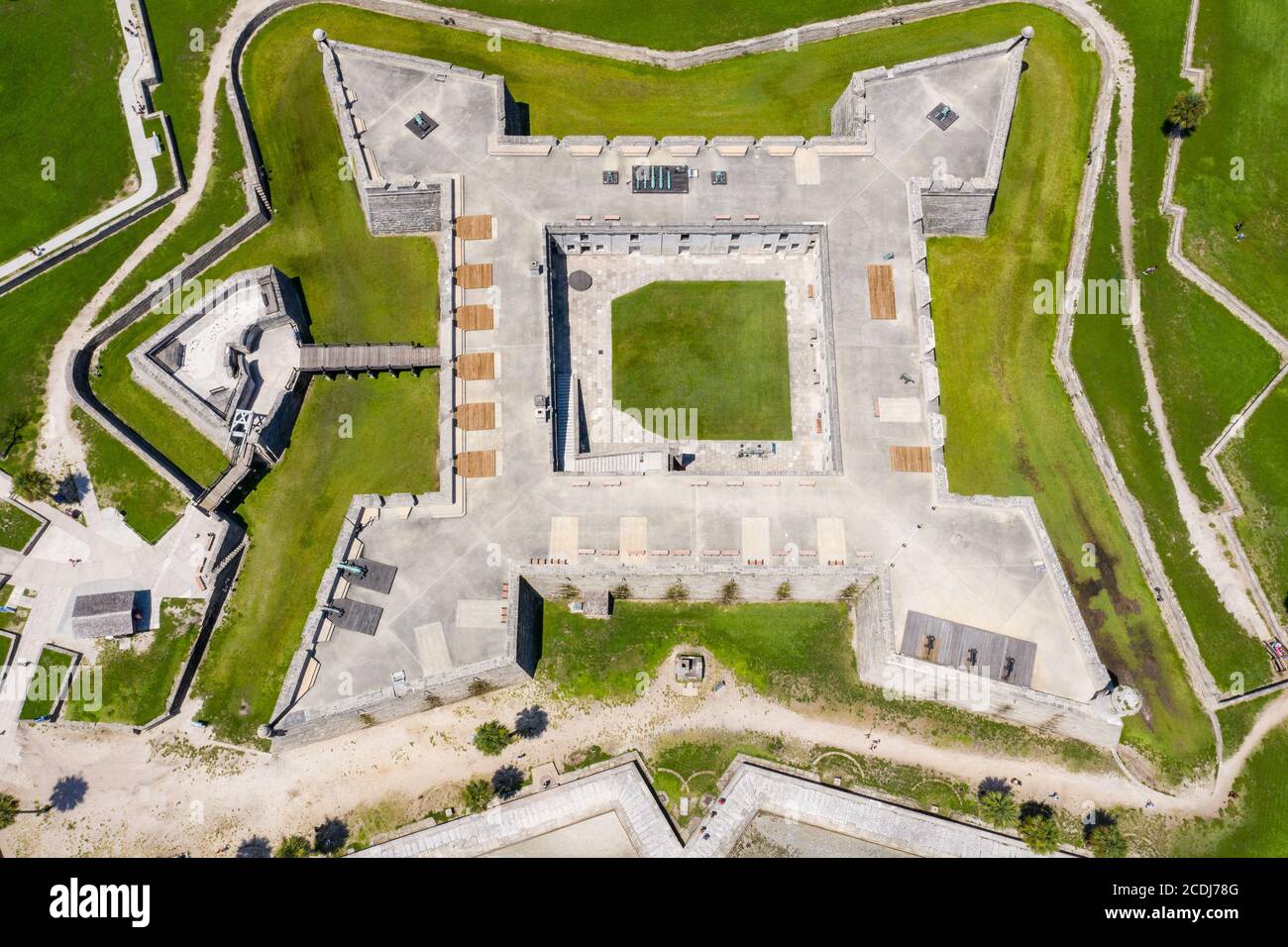 Aerial view of the Castillo de San Marcos, the oldest masonry fort in ...