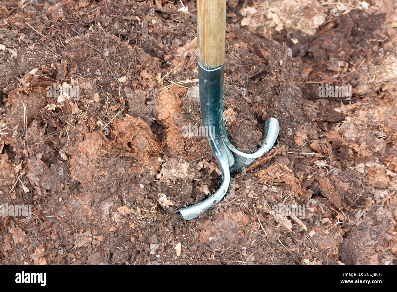 Shovel Placed in Compost Pile Stock Photo - Alamy