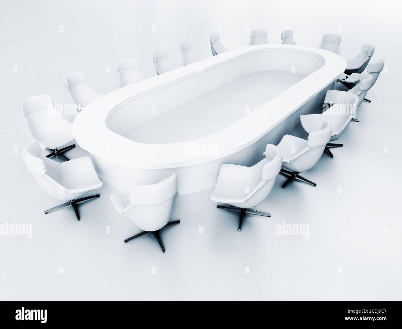 empty meeting room with a large table and many cha Stock Photo - Alamy