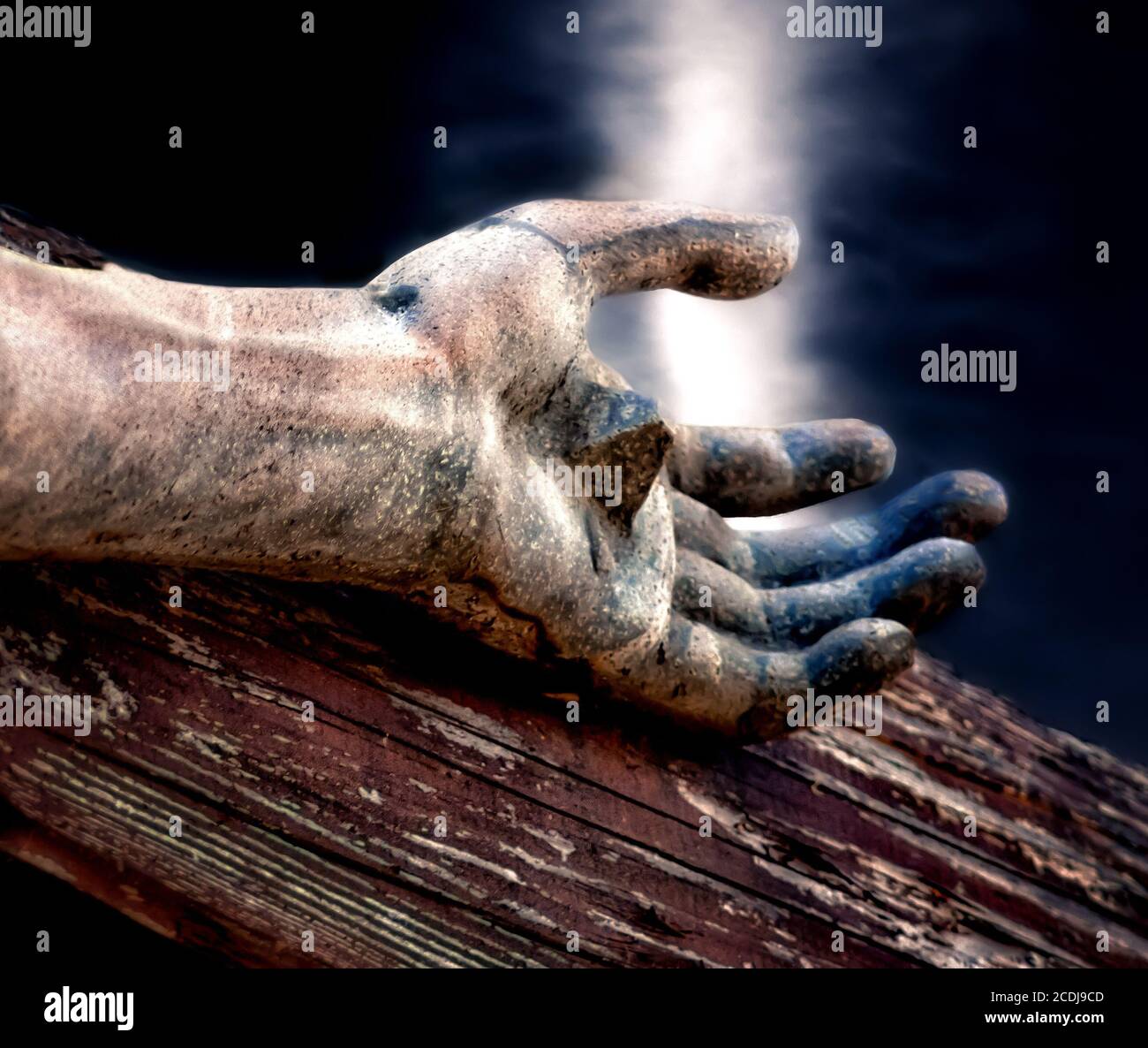 Jesus on the Cross with Heavenly Sky Above Stock Photo - Alamy