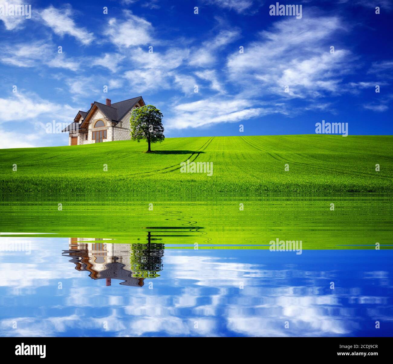 House on the field hi-res stock photography and images - Alamy