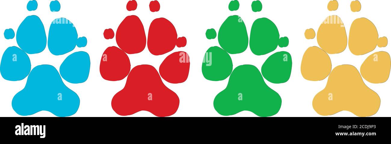 Four dog paws vector illustration Stock Vector Image & Art - Alamy